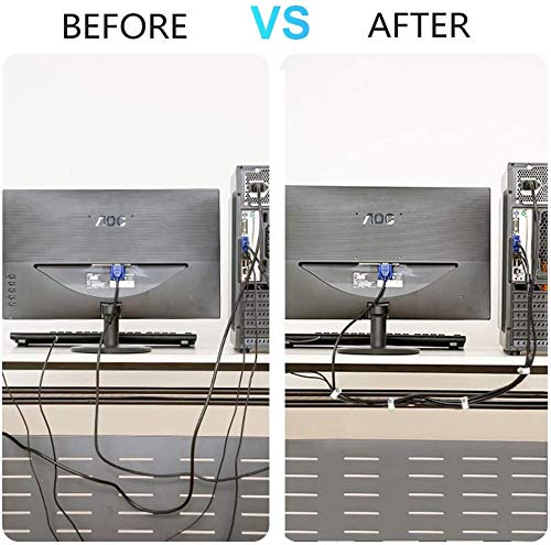 AGPTEK 500pcs Cable Clips with Steel Nails 4mm 5mm 6mm 8mm 10mm Cable Management for RG6, RG59, CAT6, RJ45 Cable Coax Cable, Ethernet Cable, TV Wire Cable, Telephone Cable, Led Starlight, Print Cable