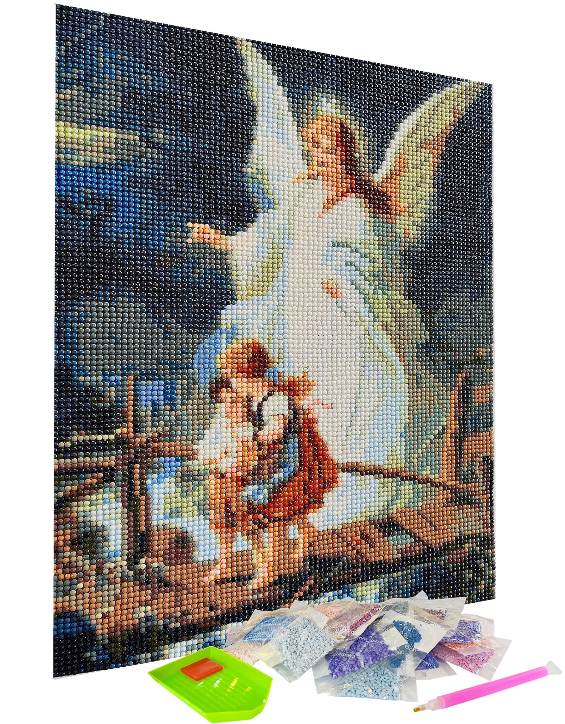 liziciti DIY Diamond Painting Kits Religion Theme 5D Diamond Pictures for Adults Catholic, Rhinestone Diamond Paintings Art Craft Kits for Home Wall Decor Canvas 12x16inch (Angel)