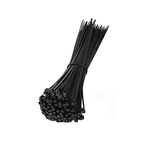 Black Zip Ties 8 Inch Heavy Duty, Plastic Ties Small Zipties Cable Tie Wraps, Multi-Purpose Cable Management Ties, Self-Locking Ziptie for Office and Home(Can bear 40lb) 100pcs