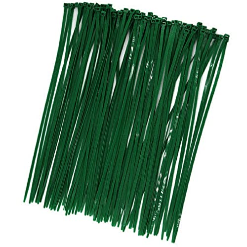 12 inch 3mm Dark Green Nylon Garden Cable Zip Ties Self Locking Cable Ties Twist Ties, Multi-Purpose Cable Tie(100 Pcs)