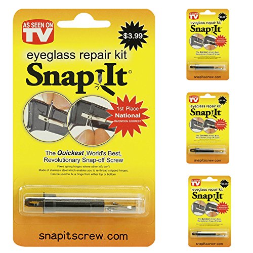 Set of 3 Snap It Eyeglass Repair Kits - As Seen On TV - One for Home, Work & Travel! by Glasses Accessories