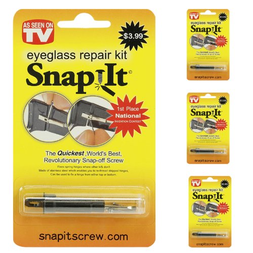 Set of 3 Snap It Eyeglass Repair Kits - As Seen On TV - One for Home, Work & Travel! by Glasses Accessories