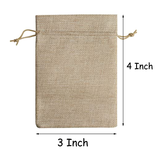Tendwarm 20Pcs 3x4 inch Burlap Gift Bags with Drawstring Recyclable Linen Sacks Bag for Wedding Favors Party DIY Craft Jewelry Bags