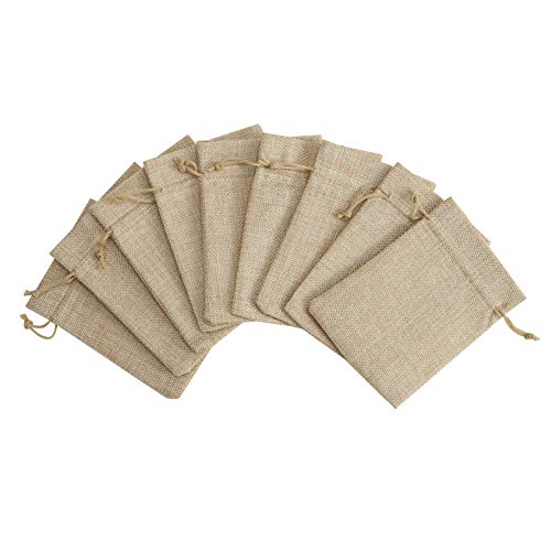 Tendwarm 20Pcs 3x4 inch Burlap Gift Bags with Drawstring Recyclable Linen Sacks Bag for Wedding Favors Party DIY Craft Jewelry Bags