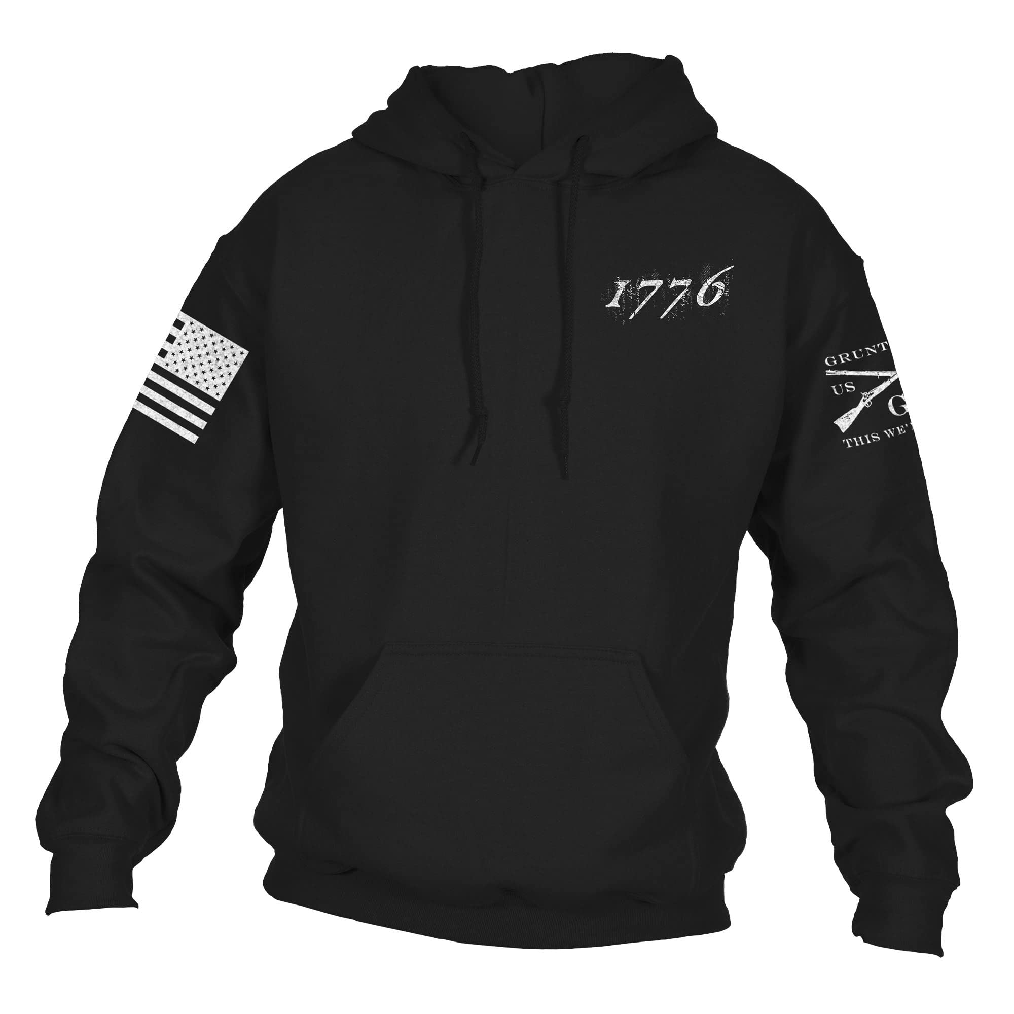 Grunt Style 1776 Flag Hoodie (Black, XXLarge)