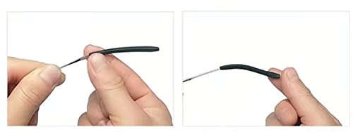 ExactFitt Silicone Rubber Anti-slip Eyeglass End Tips Ear Sock Pieces Tube Temple Sleeve for Glass Sunglass Eyeglasses TT006 (Black - 2 Pairs), 60mm