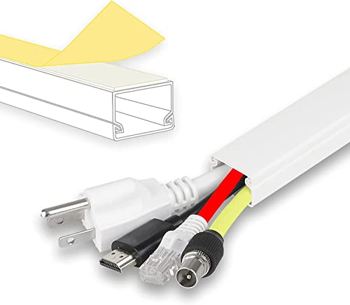 Cord Hider for Wall Mounted Tv Kit 315" Paintable White Baby and Pets Proof Electrical Strip Cord Cover Cable Hider Cable Raceway Wire Covers for Cords Wire Hider Cable Cover Cord Cable Concealer