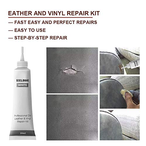 Advanced Leather Repair Gel, Professional DIY Leather and Vinyl Repair Kit, Leather Repair Cream (White, 50ml)