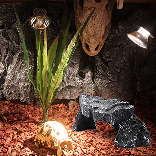 MINYULUA Reptile Hideout Cave Bearded Dragon Rock Hide Cave Turtle Basking Hide Habitat Shelter Rock Hide Hideout for Aquarium Tortoise Small Lizards Fish Amphibians