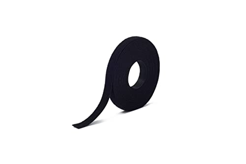 VELCRO Brand VEL-30765-AMS Extra Narrow Straps 1/2 in x 30ft Roll | Cut to Length Reusable Self-Gripping Tape | Organize and Bundle Electric Cords, Ropes, Cable Management Solutions, Wire Ties | Black