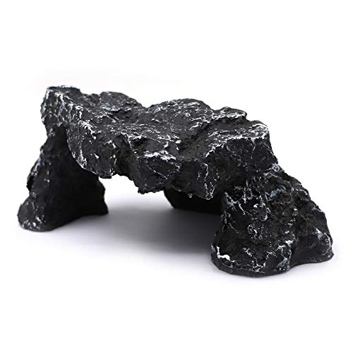 MINYULUA Reptile Hideout Cave Bearded Dragon Rock Hide Cave Turtle Basking Hide Habitat Shelter Rock Hide Hideout for Aquarium Tortoise Small Lizards Fish Amphibians