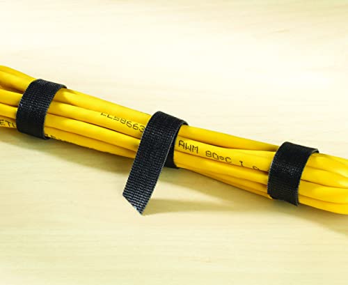 VELCRO Brand VEL-30765-AMS Extra Narrow Straps 1/2 in x 30ft Roll | Cut to Length Reusable Self-Gripping Tape | Organize and Bundle Electric Cords, Ropes, Cable Management Solutions, Wire Ties | Black