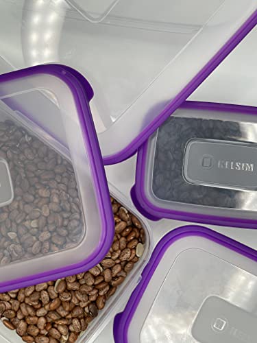 HELSIM Purple 10-Piece Containers Set with Lids for Storage, Lunch, and Meal Prep, Dishwasher & Microwave Safe