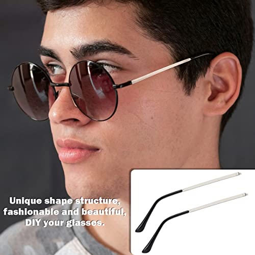 1 Pair Metal Eyeglass Replacement Arm, Eyewear Frame Temple Replacement Universal Sunglasses Arm Legs Replacement for Thin Metal Glasses, Sunglasses(Silver)