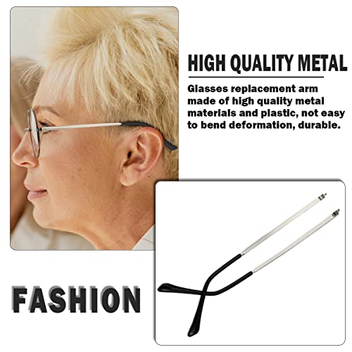 1 Pair Metal Eyeglass Replacement Arm, Eyewear Frame Temple Replacement Universal Sunglasses Arm Legs Replacement for Thin Metal Glasses, Sunglasses(Silver)