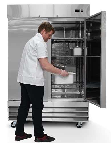 FSE 54-Inch Two Door Commercial Reach-in Freezer, 48 Cubic Feet, Stainless Steel, 115 v, (MRFZ-2D)