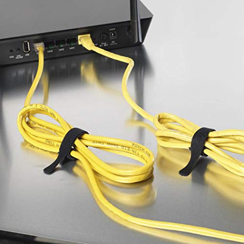 VELCRO Brand ONE-WRAP Cable Ties | 25Pk | 8 x 1/2" Black Cord Organization Straps | Thin Pre-Cut Design | Wire Management for Organizing Home, Office and Data Centers