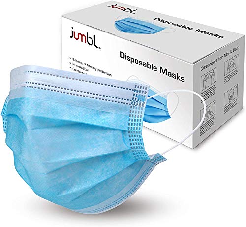 Jumbl Black and Blue Disposable Face Masks 50 Blue + 50 Black