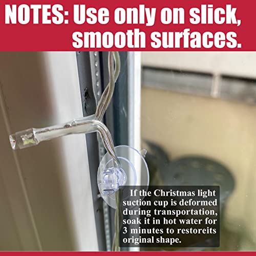 Miuezuth Mini Christmas Light Suction Cups [Set of 60] - Small Holiday Light String Hooks Holders, Clear Rope Light Caddy Window Glass Suction Cup Clips Hang Seasonal Xmas Decorations