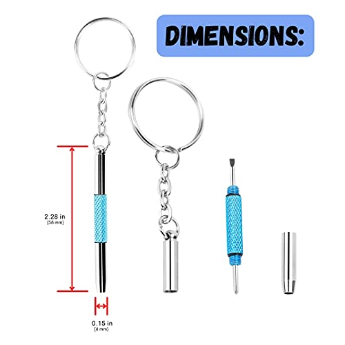 UNEAK - Eyeglass Screwdriver Repair Kit Precision 3 in 1 Mini Screwdrivers Set Keychain Glasses, Sunglasses, Sunglass, Watch, Electronics, Jewelry, Eyeglasses, Flat Head, Phillips, Hex