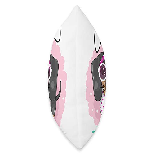 Long Dog Designs Easter Dachshund Bunny Throw Pillow, 16x16, Multicolor