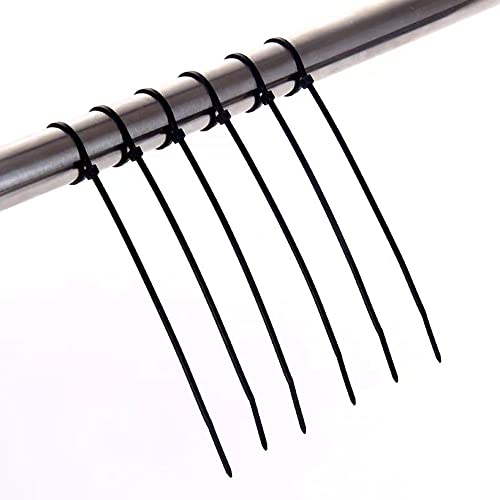 Cable Zip Ties Heavy Duty 6 Inch 100pcs Premium Plastic Wire Ties with 41 Pounds Tensile Strength Self-Locking Black Nylon Tie Wraps for Indoor and Outdoo (6 Inch)