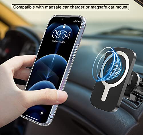 chitri Compatible for iPhone 12 Pro Max Case, [Compatible with Magsafe Wallet] [Three-Way Stand Magnetic Case] Compatible with MagSafe Charger Transparent Hard PC Back Slim Shockproof Protective Case