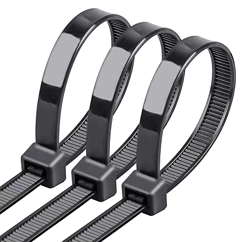 Cable Zip Ties Heavy Duty 6 Inch 100pcs Premium Plastic Wire Ties with 41 Pounds Tensile Strength Self-Locking Black Nylon Tie Wraps for Indoor and Outdoo (6 Inch)