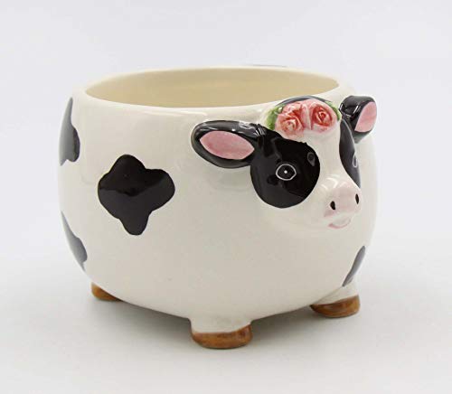 Cosmos Gifts Fine Ceramic Country Barnyard Milk Cow Candy Dish Bowl, 5-1/8" L