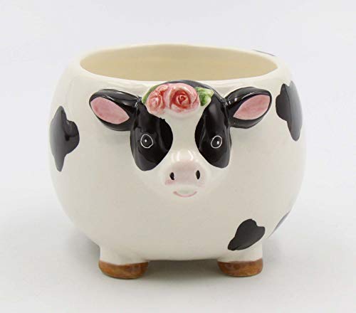 Cosmos Gifts Fine Ceramic Country Barnyard Milk Cow Candy Dish Bowl, 5-1/8" L