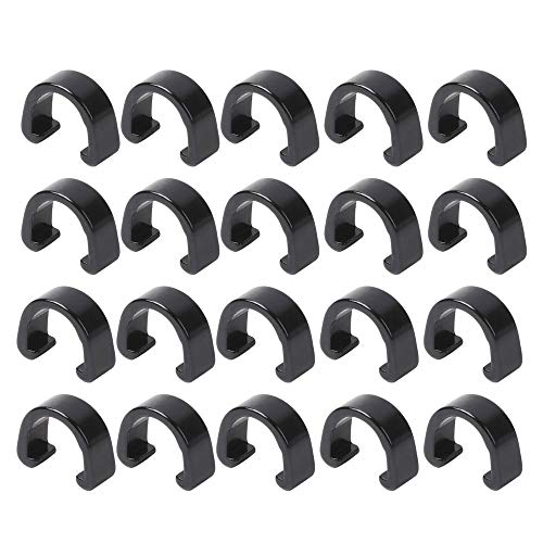 Saipe 20pcs Aluminum Alloy Bike Cable C-clips Brake Cable Housing Clip Bicycle Cable Hose Guide Clamps for Brake Derailleur Shift Cables