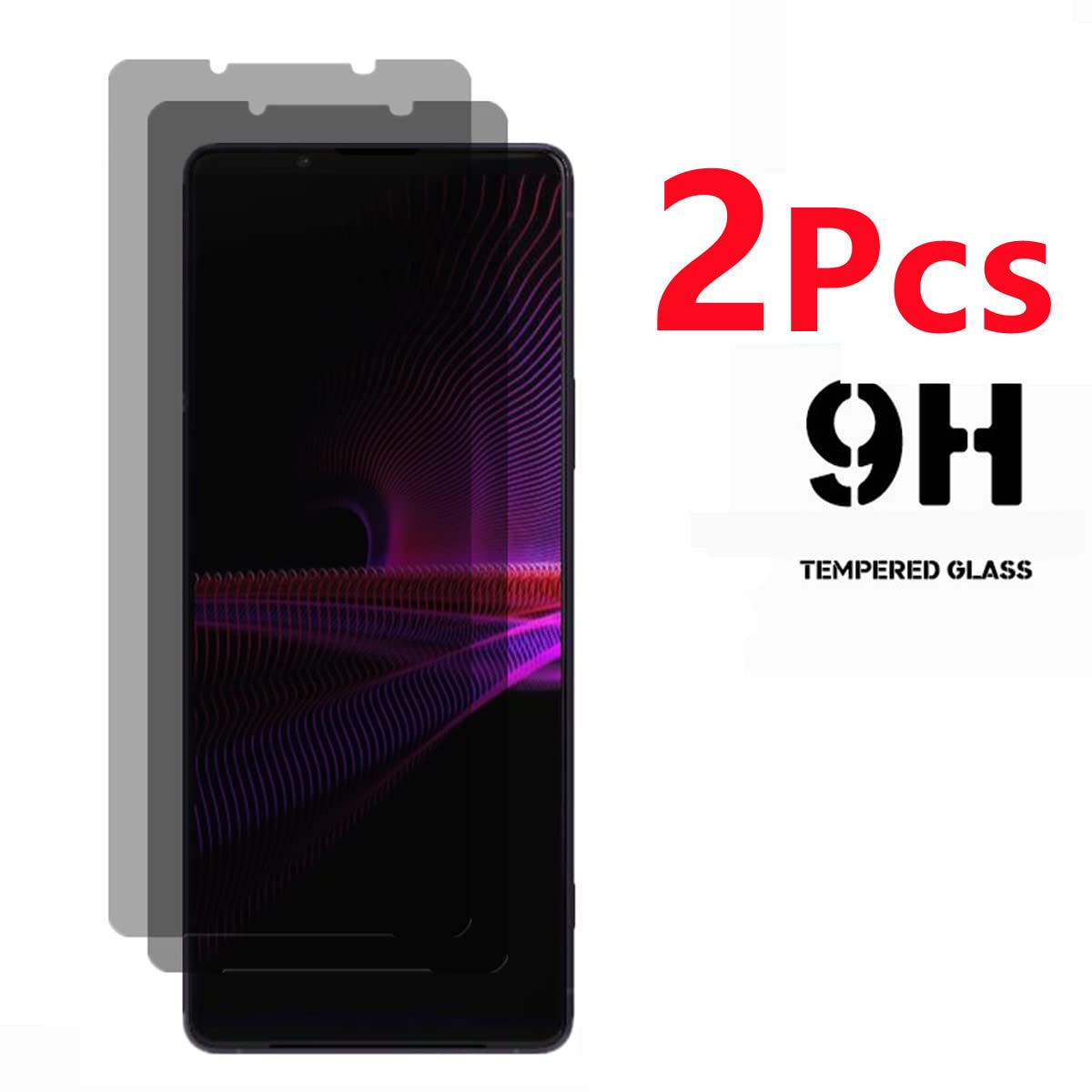 AISELAN for Sony Xperia 1 III Anti-Spy Tempered Glass, [2 Pcs] 9H Hardness Anti-Scratch Anti-Peeping Privacy Screen Protector Proteceive Film for Sony Xperia 1 III Phone