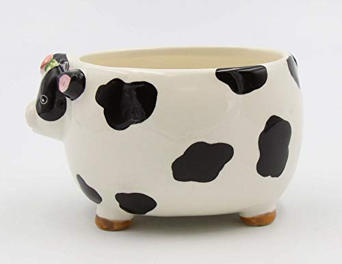 Cosmos Gifts Fine Ceramic Country Barnyard Milk Cow Candy Dish Bowl, 5-1/8" L