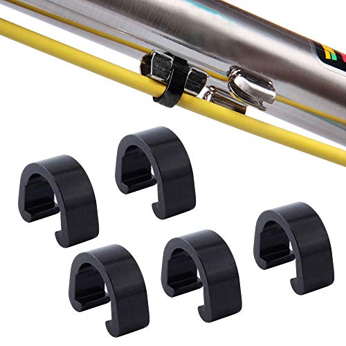 Saipe 20pcs Aluminum Alloy Bike Cable C-clips Brake Cable Housing Clip Bicycle Cable Hose Guide Clamps for Brake Derailleur Shift Cables