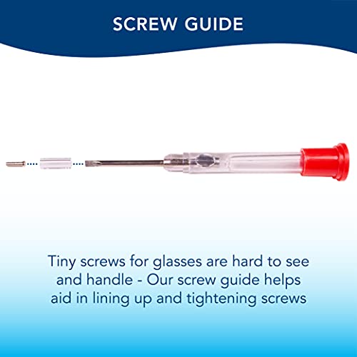 Apex Glasses Repair Kit - Eyeglass Repair Kit with Small Screwdriver ,Eyeglass Screws, Magnifying Glass, Screw Guide, & Storage Pouch - Universal Eyeglass Repair Kit for Reading Glasses, & Sunglasses