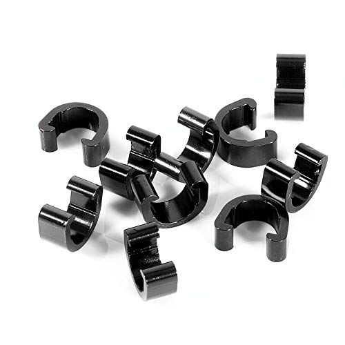 Saipe 20pcs Aluminum Alloy Bike Cable C-clips Brake Cable Housing Clip Bicycle Cable Hose Guide Clamps for Brake Derailleur Shift Cables