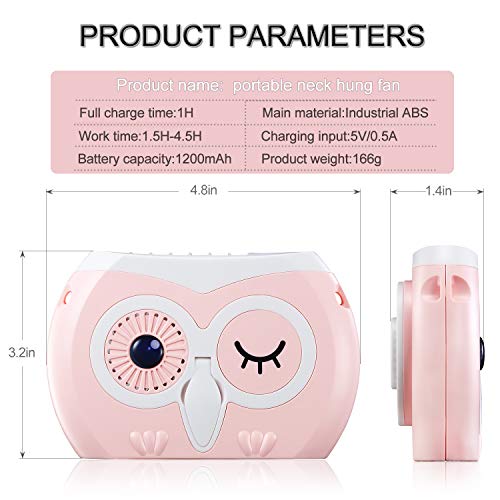 Ysmlife Handheld Mini Fan, Eyelash Extension Fan, Battery Powered Portable Fan, Rechargeable Personal Fan, Small Neck Fan with Lanyard USB Charging Cable for Travel Desk Lash Face Neck(Pink)