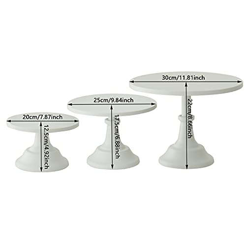 3-Set Cake Stands, White Dessert Display Plate Cupcake Stands for Baby Shower Wedding Birthday Party Celebration Home Decor