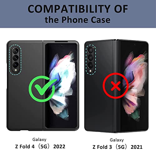 NINKI Compatible Magnetic Leather Case for Samsung Galaxy Z Fold 4 Case with Screen Protector and Stand 2022 Luxury Business Protective Samsung Z Fold 4 5G Phone Case with S Pen Holder Women- Red