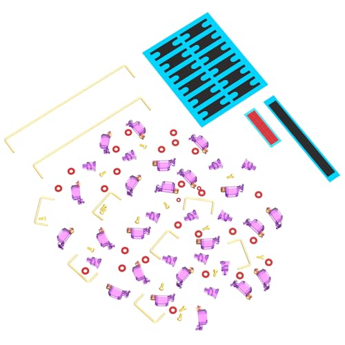 DUROCK Stabilizers V2, Screw in Stabilizers with 2u 6.25u 7u Wires, PCB Mount Keyboard Stabilizers for Mechanical Keyboards (V2 Purple 100% Kit)