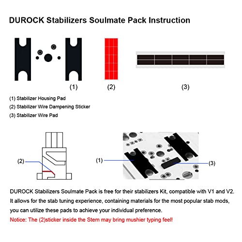 DUROCK Stabilizers V2, Screw in Stabilizers with 2u 6.25u 7u Wires, PCB Mount Keyboard Stabilizers for Mechanical Keyboards (V2 Purple 100% Kit)