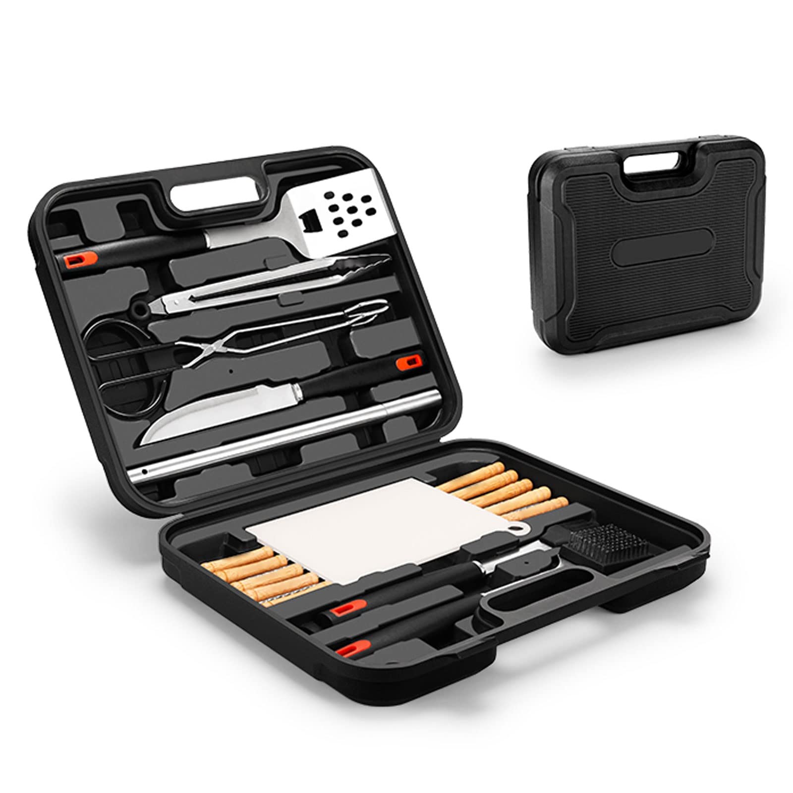 CYXI Camp Cooking Utensil Set & Outdoor Kitchen Gear-29 Piece Cookware Kit, Portable Compact Carry Case,Grill Accessories for Travel, Picnics, RVs, Camping, BBQs, Parties
