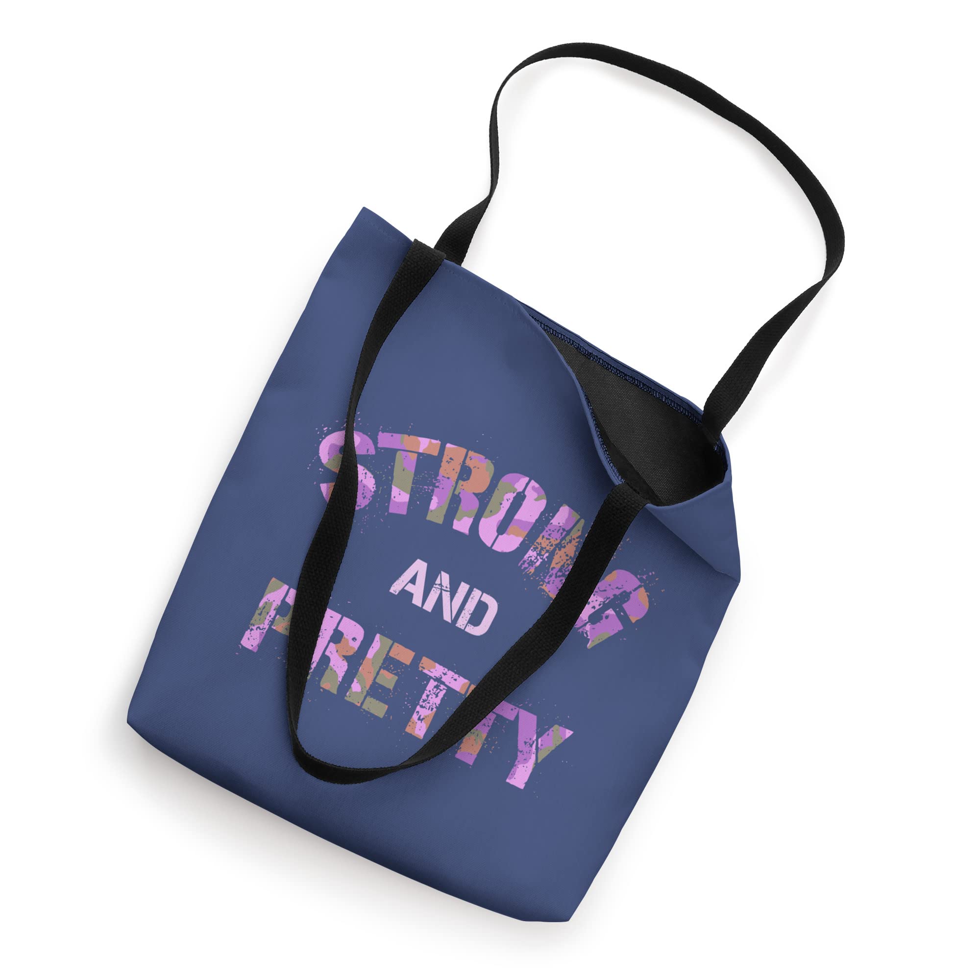 Gym Workout STRONG and PRETTY Health Trainer Camouflage Pink Tote Bag