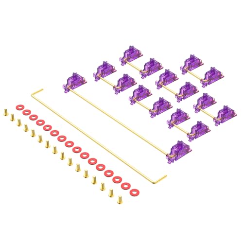DUROCK Stabilizers V2, Screw in Stabilizers with 2u 6.25u 7u Wires, PCB Mount Keyboard Stabilizers for Mechanical Keyboards (V2 Purple 100% Kit)