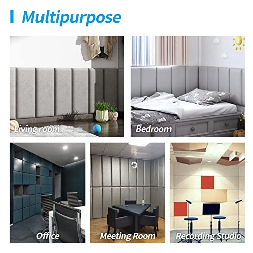 Art3d Adjustable Wall Mounted Upholstered Headboard for King, Twin, Full and Queen, Reusable and Removable Padded Wall Panels, Interchangeable Bed Panels in Black (6 Panels, 9.84" x 23.6")