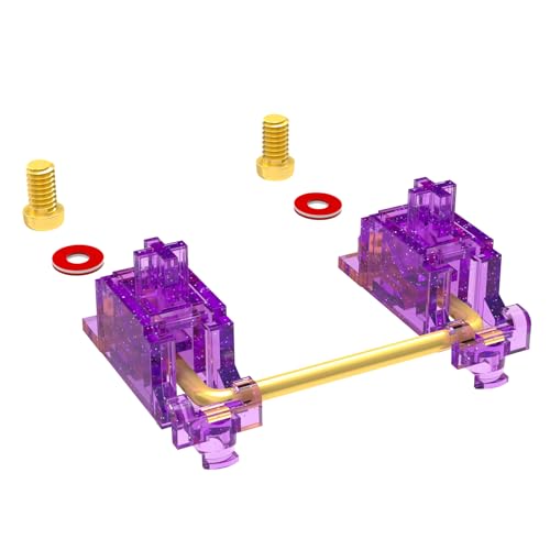 DUROCK Stabilizers V2, Screw in Stabilizers with 2u 6.25u 7u Wires, PCB Mount Keyboard Stabilizers for Mechanical Keyboards (V2 Purple 100% Kit)