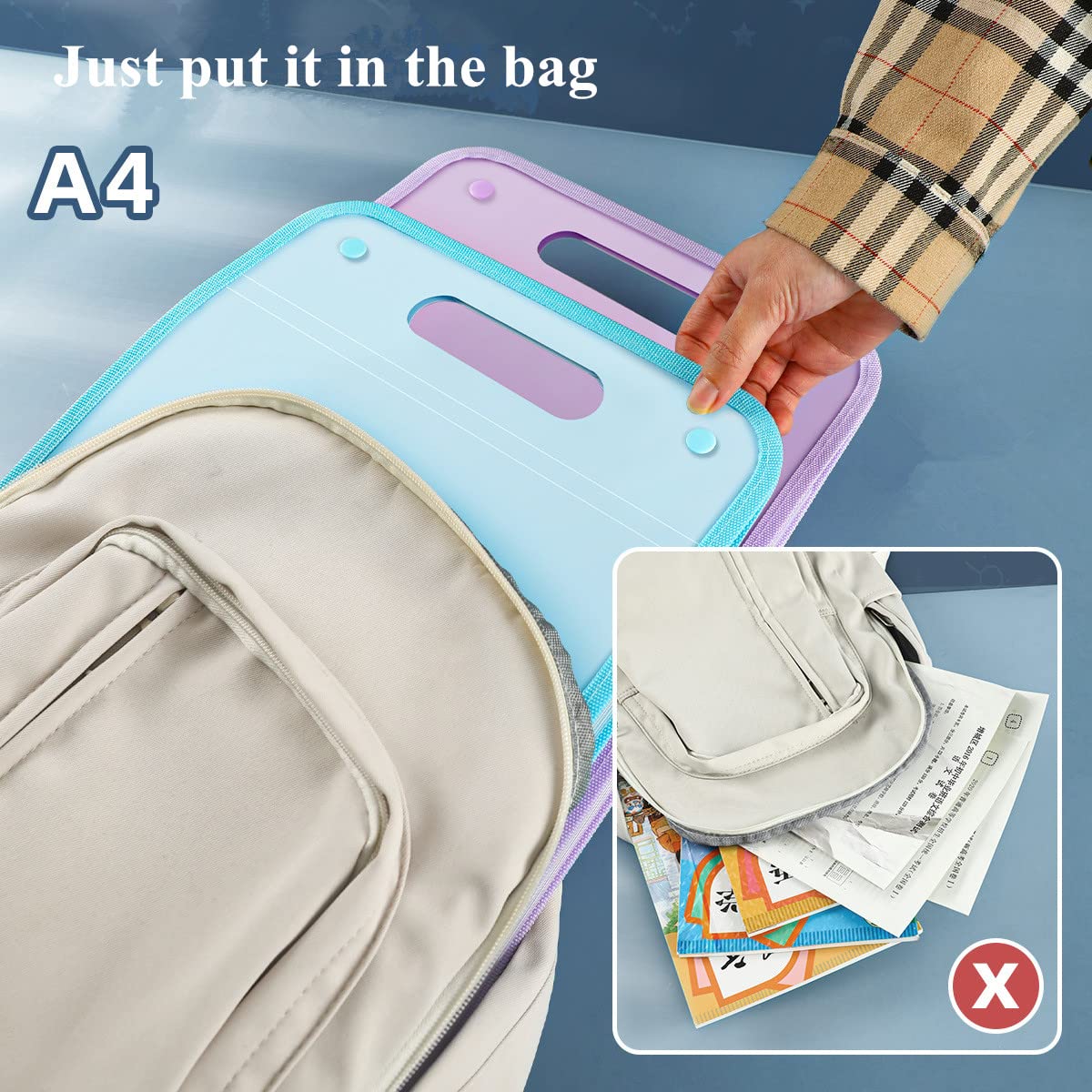 Ailifly A4 Black Polypropylene File Folder, Large Capacity, Tear-Resistant, Waterproof, Double Snap Design, 13 Pockets, 168 White Labels, 1 Pack