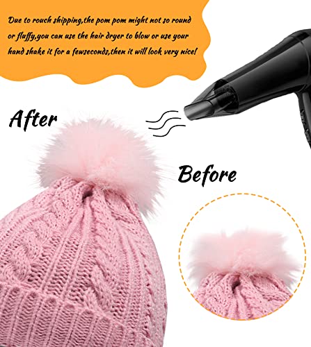 KMOLY Kids Winter Hat Set for Boys Girls Age 2-7,Toddler Beanie Neck Warmer Touchscreen Gloves Baby Knit Ski Cap Set (Pink)