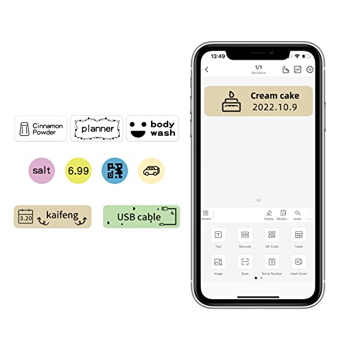 DEEPIN Label Maker Machine Portable Bluetooth Label Maker with Tape, Thermal Label Printer Multiple Templates for Phone, Mini Label Sticker Printer for Business Office Organization Pink