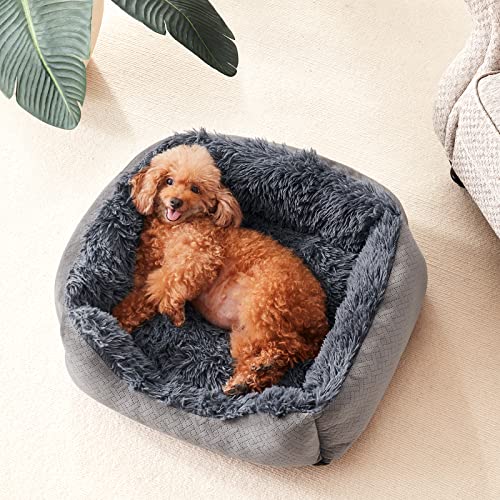 INVENHO Large Dog Bed for Large Medium Small Dogs, Rectangle Washable Dog Bed, Orthopedic Dog Sofa Bed, Durable Plush Pet Bed, Soft Calming Sleeping Puppy Bed with Anti-Slip Bottom L(30"x24"x9")